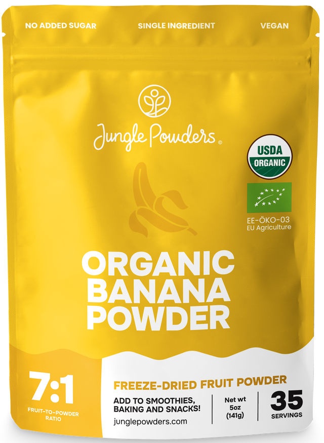 Organic Banana Fruit Powder Freeze-dried 5 Ounce Bag – Jungle Powders